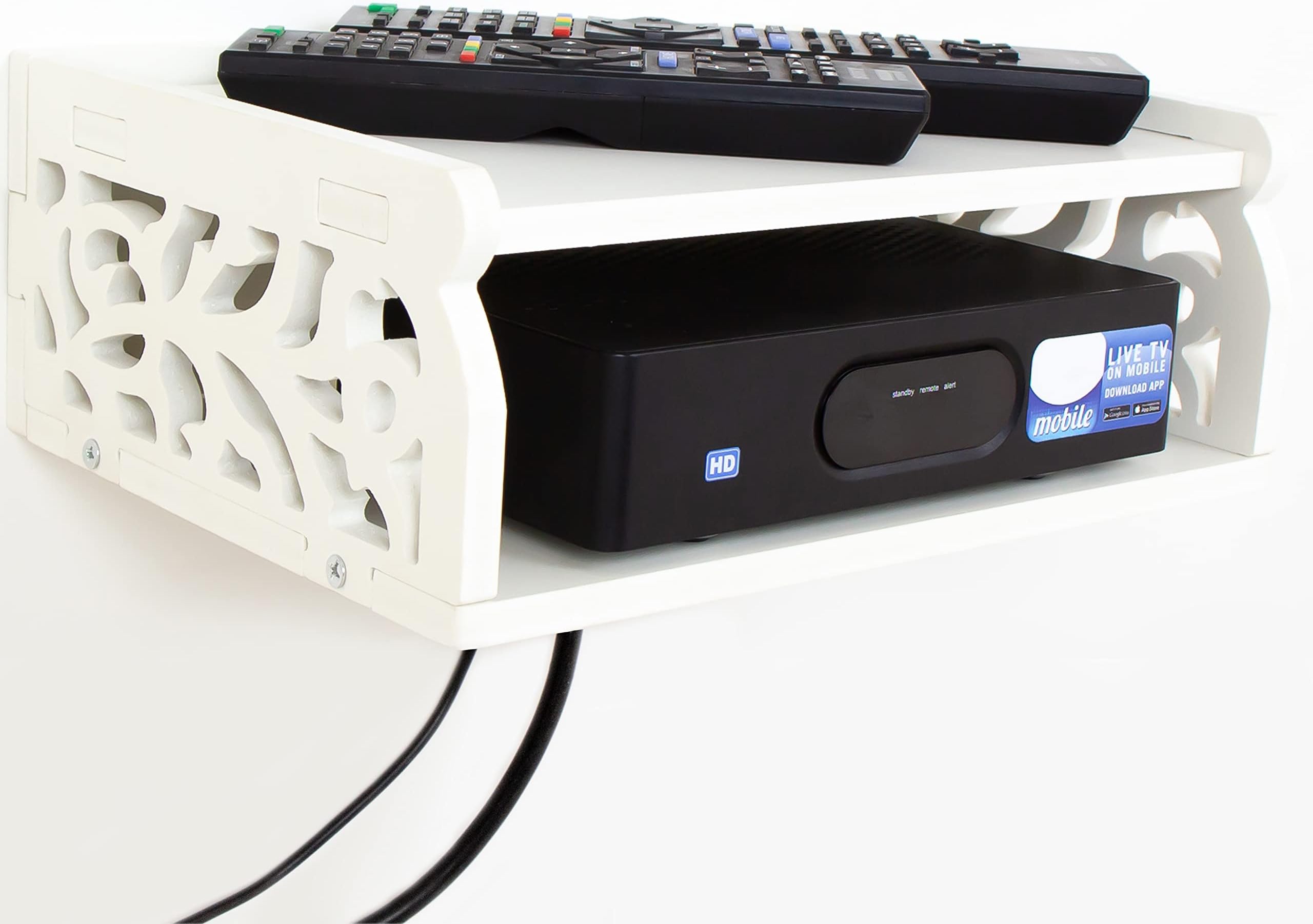 Dream Arts Shoppee Set Top Box Holder Wall Shelf WiFi Modem Display ...