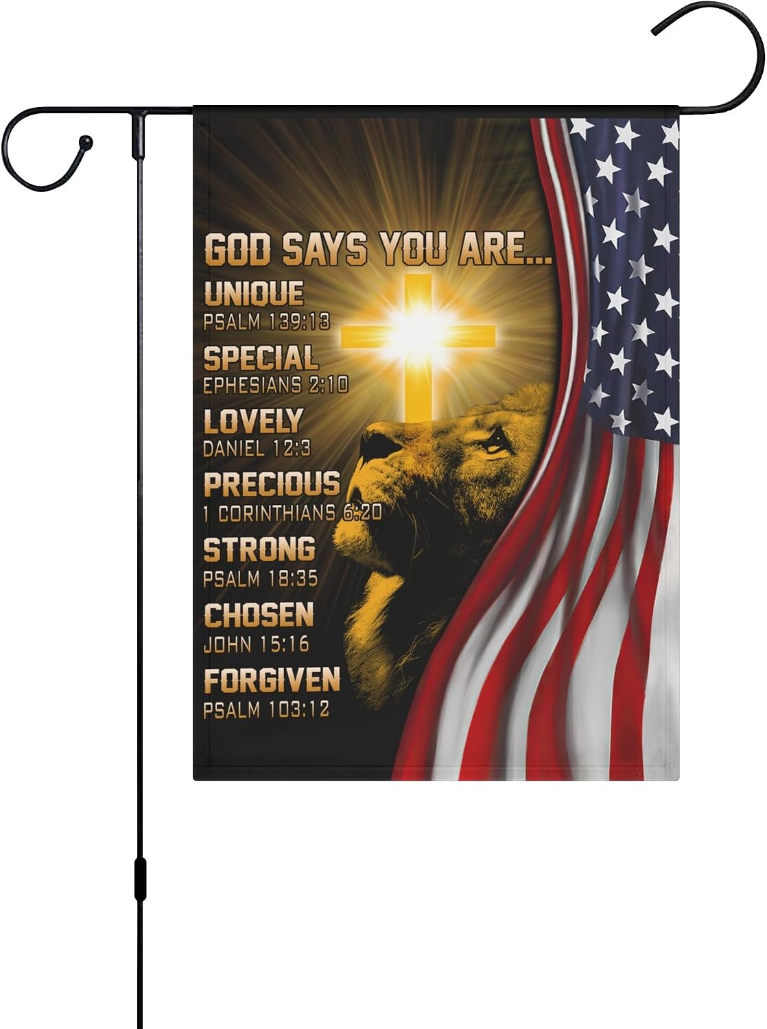 Amazon.com : Lion Cross Jesus Christ Garden Flag - 12x18 Inch - Double ...