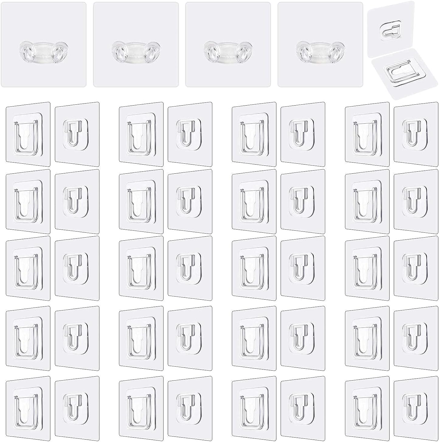 Amazon.com: YCYBAB2J Double Sided Adhesive Hooks|20 Pack Double Sided ...