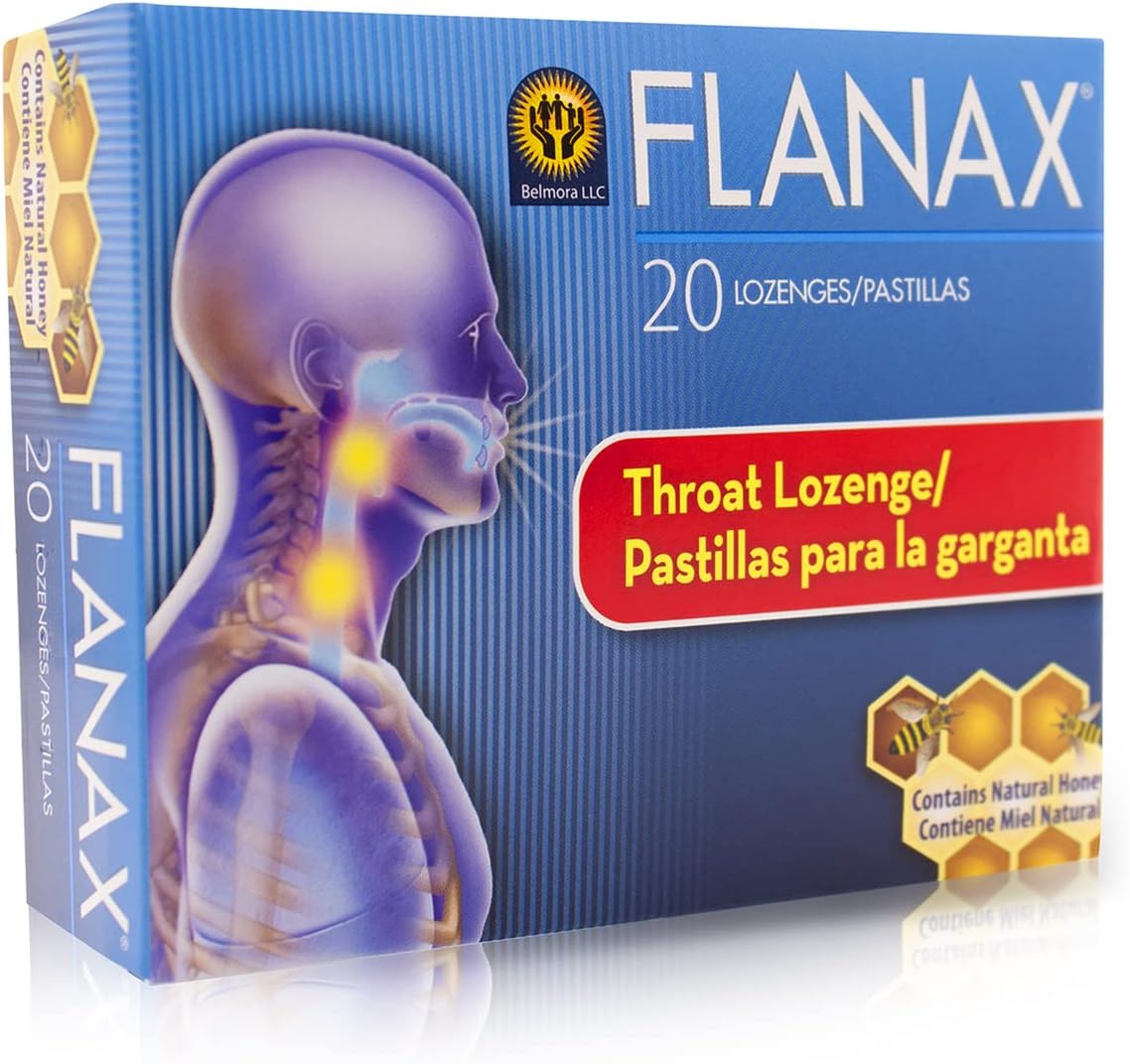 Amazon.com: Flanax Pastillas para aliviar la tos y la garganta, 20 ...