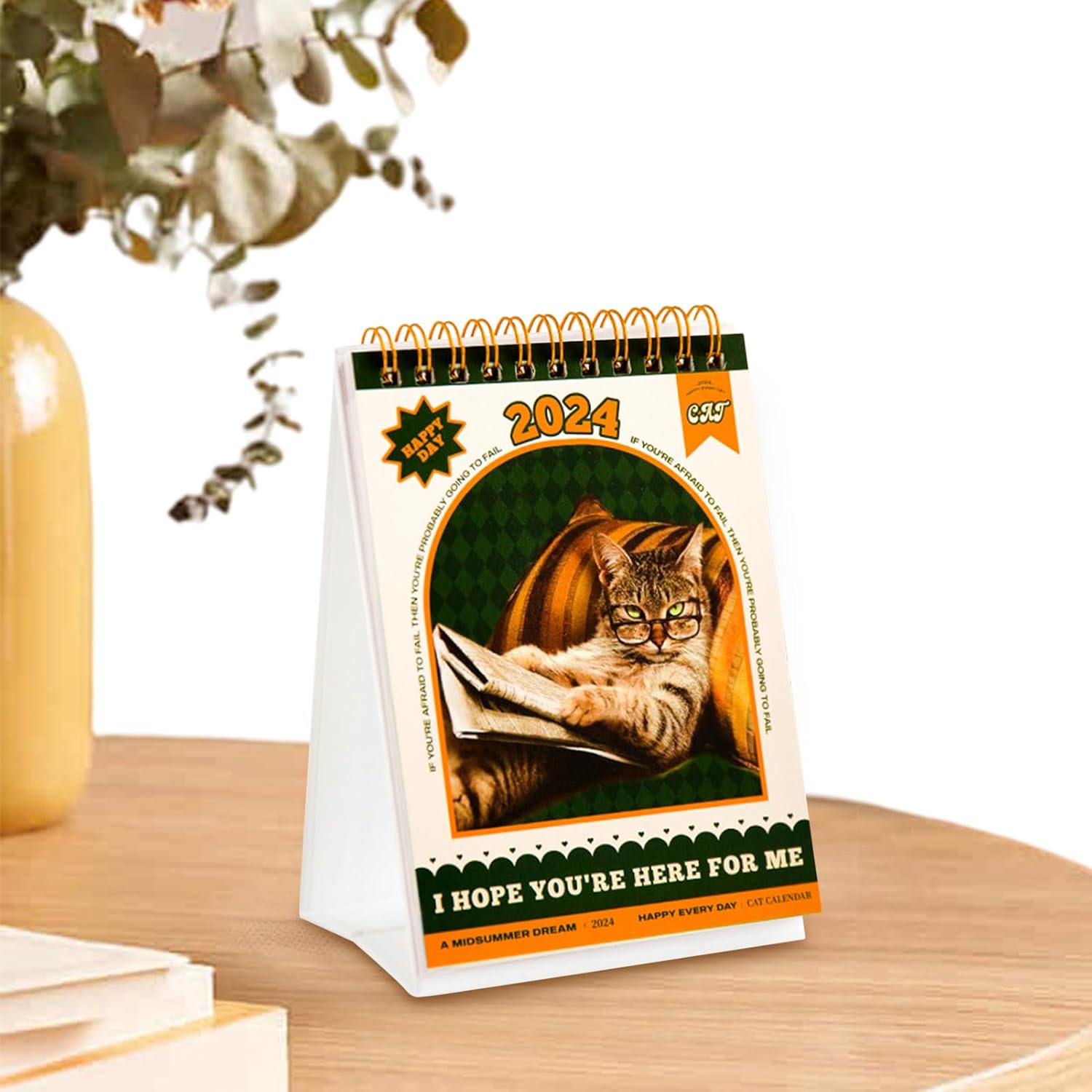 Jikiaci Calendrier de chat mignon 2024 - Mini calendrier de bureau 2024 ...