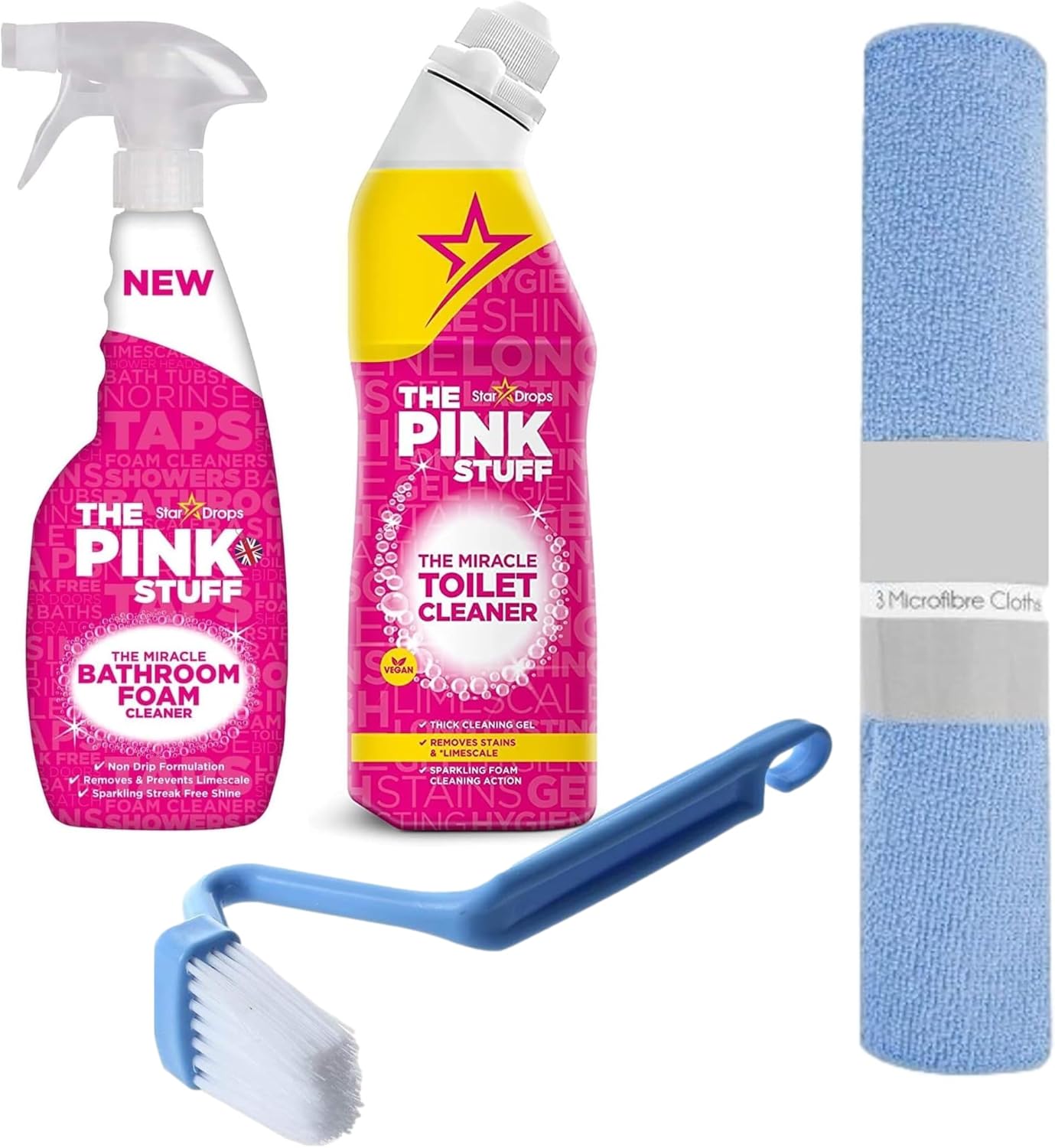 Pink Stuff Toilet Cleaner Kit - The Miracle Bathroom Foam (850 ml) and ...