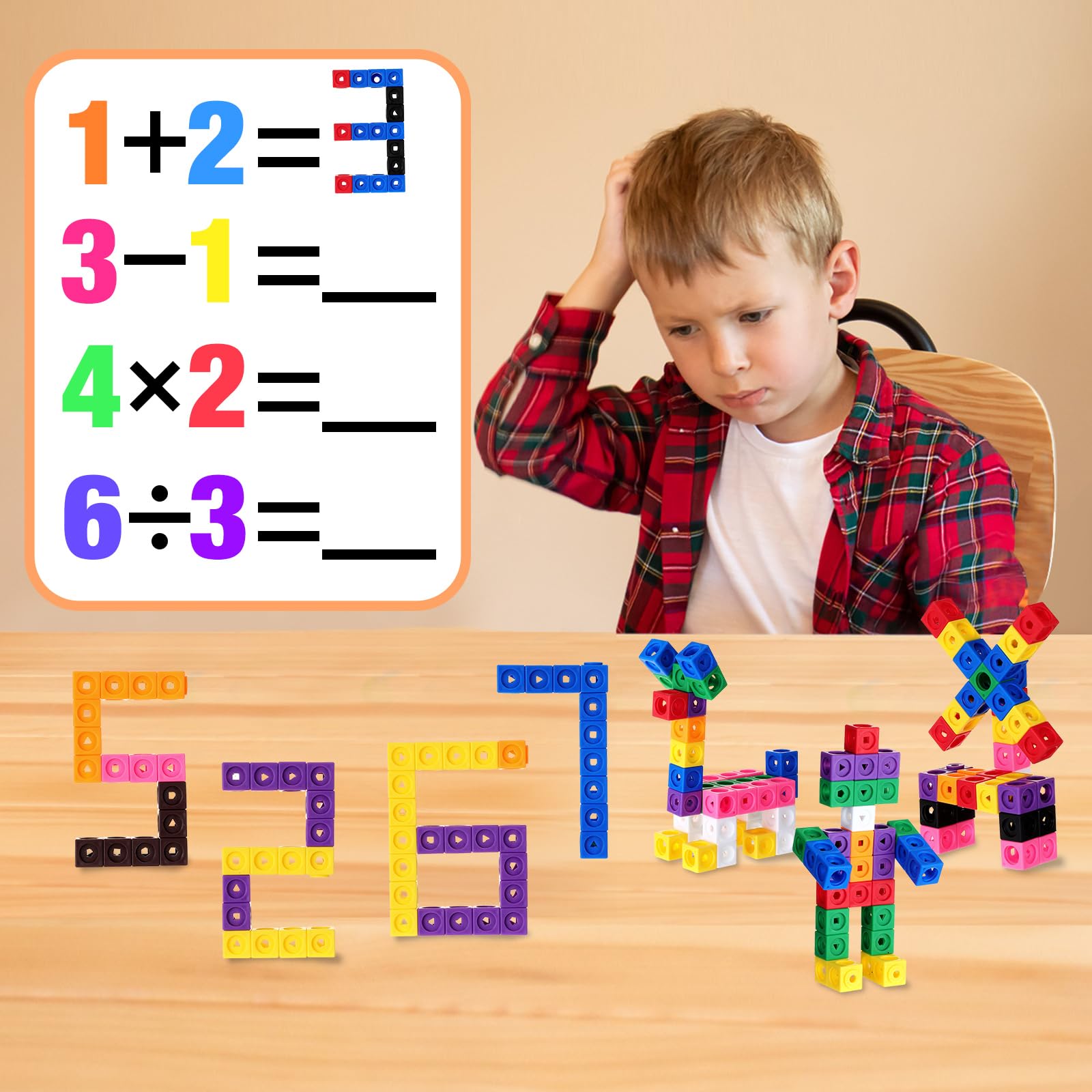 Snapklik.com : Jenaai 100 Pcs Linking Cubes Plastic Math Cubes ...