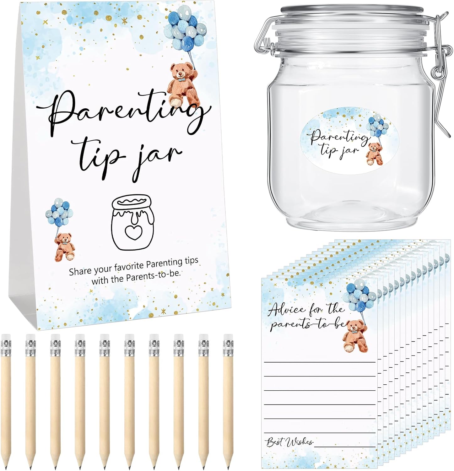 Amazon.com: Roowest Baby Shower Advice Cards for New Parents to Be ...