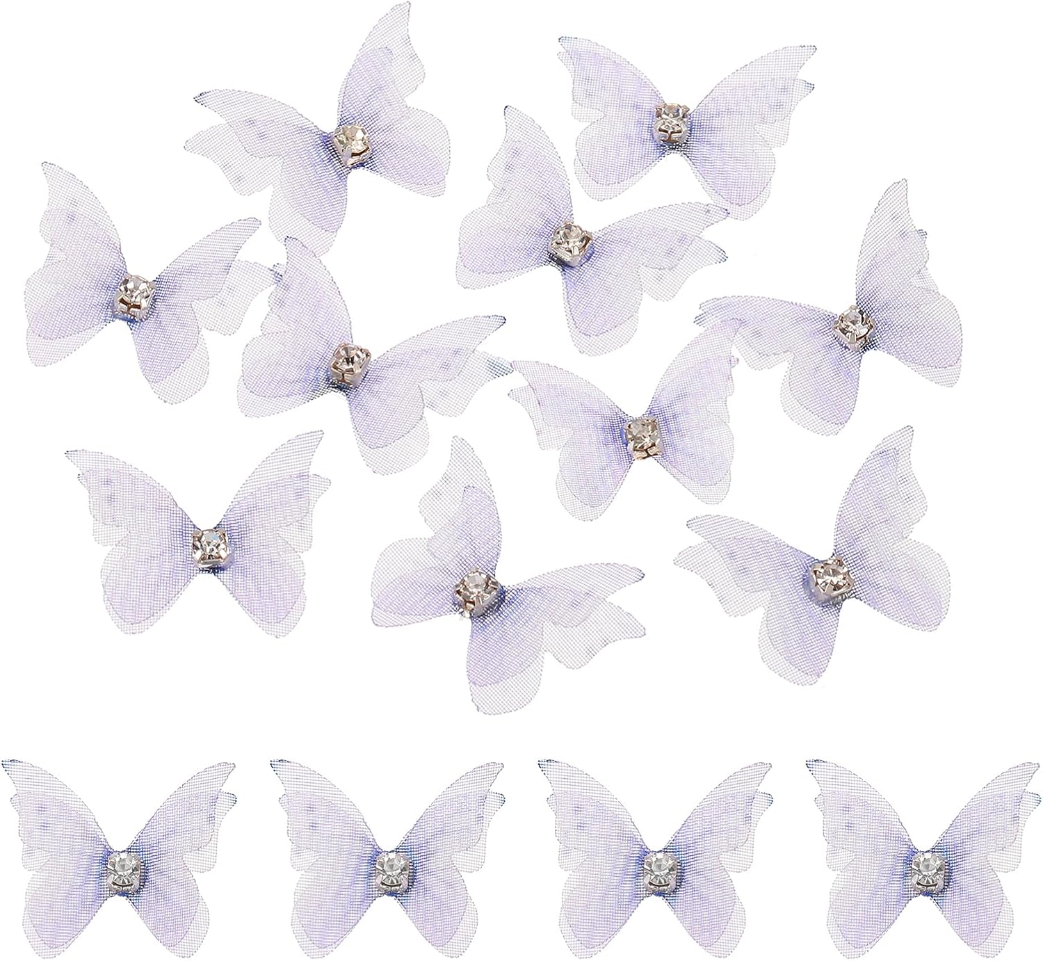 Amazon.com: uxcell 30Pcs Sheer Mesh Butterfly Appliques, 20mm Two ...