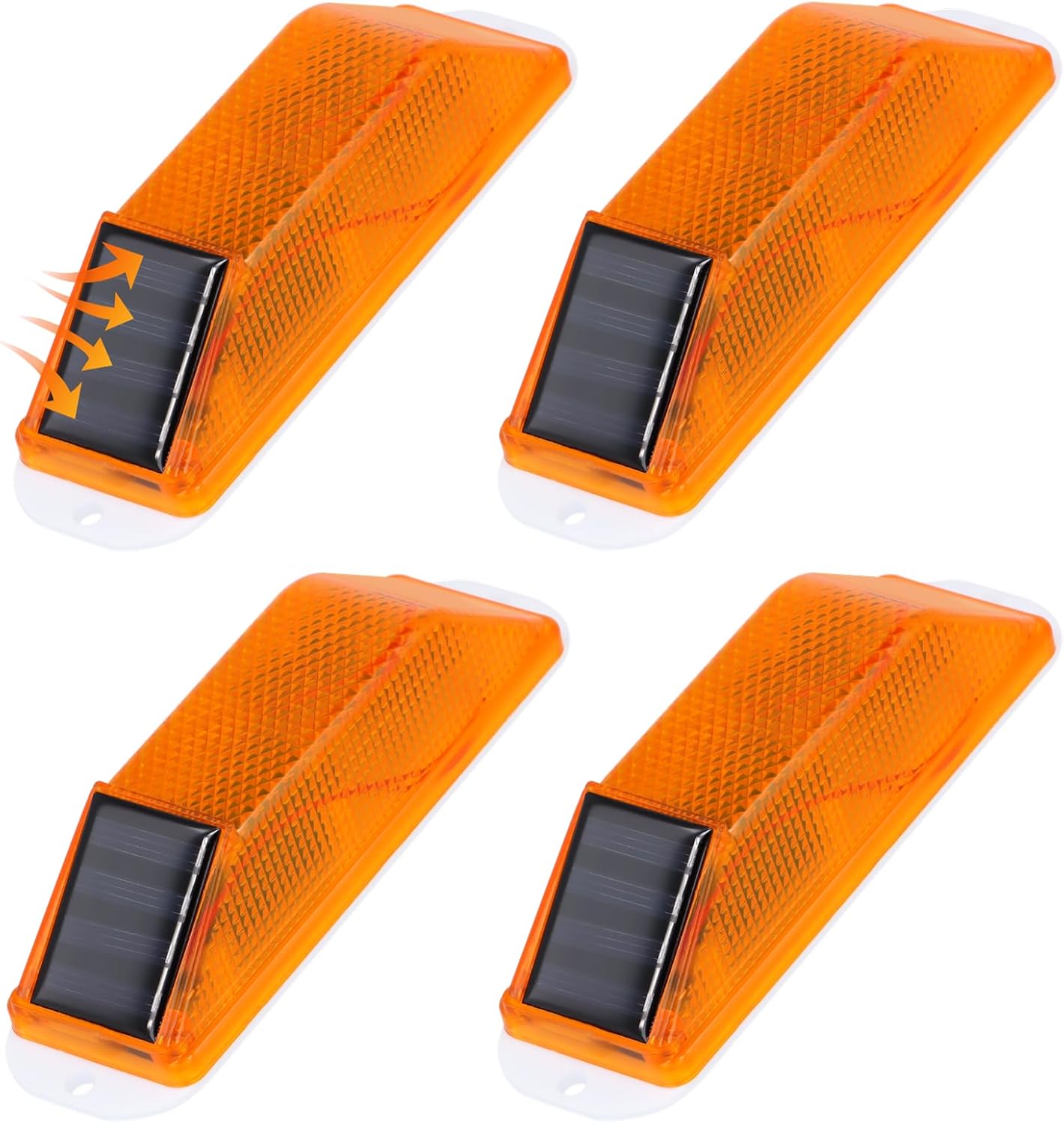 4 Pcs Solar Strobe Lights, Warning Light LED, Warning Lamp, Waterproof ...