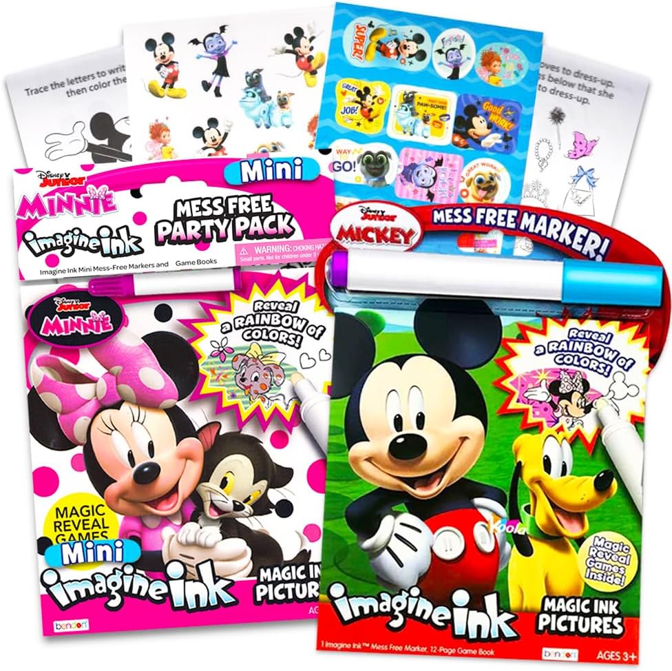 Amazon.com: Disney Minnie and Mickey Mouse Imagine Ink Book Bundle with ...