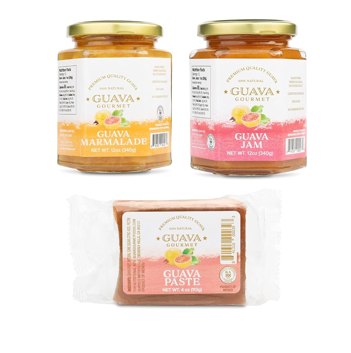 Amazon.com : Guava Gourmet Variety Pack | Guava Jam, Marmalade (12oz ...