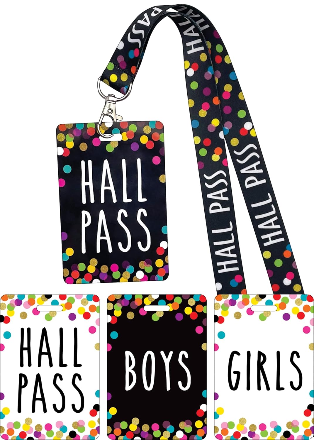 Amazon.com: Teacher Created Resources Confetti Hall Pass Lanyards ...