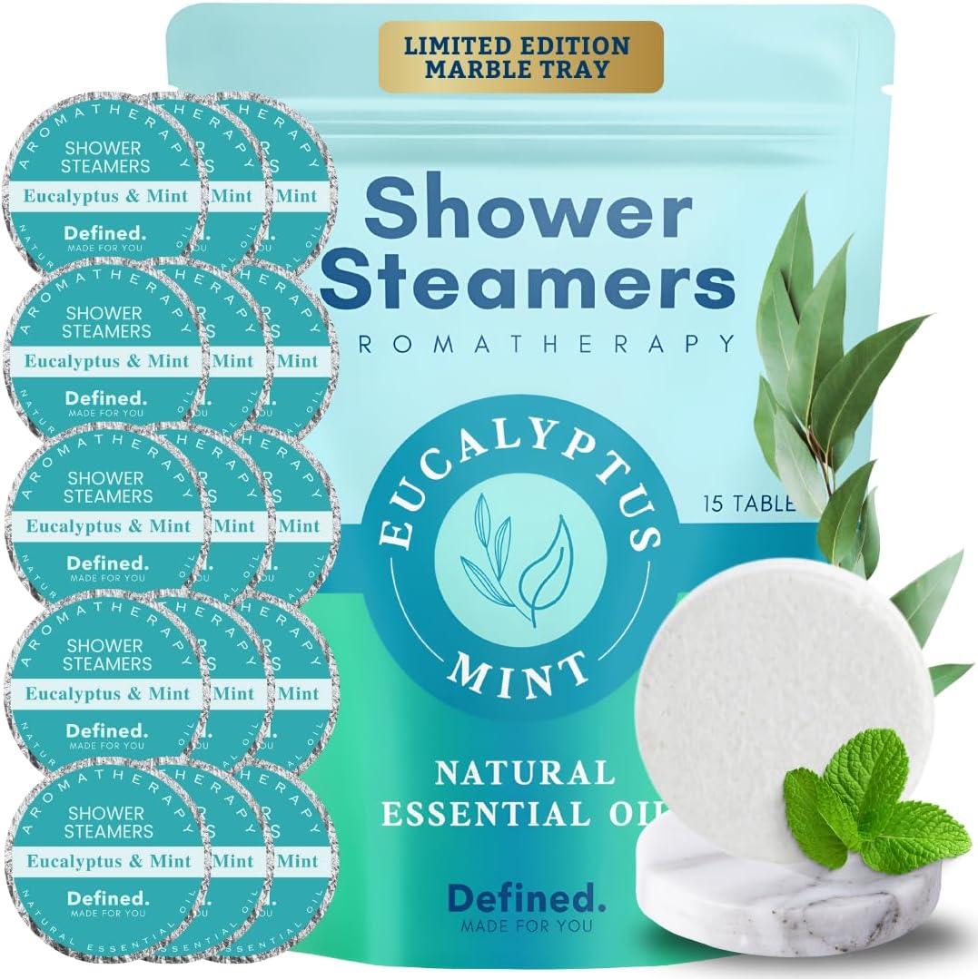 Amazon.com: Shower Steamers Aromatherapy 15 Pack with Marble Stone - Eucalyptus & Mint Shower ...