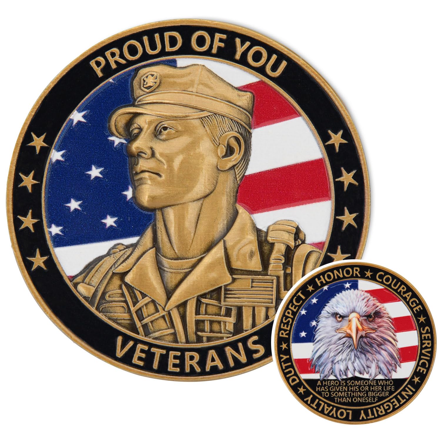 Amazon.com: Veteran Commemorative Coin – Proud of You Military ...