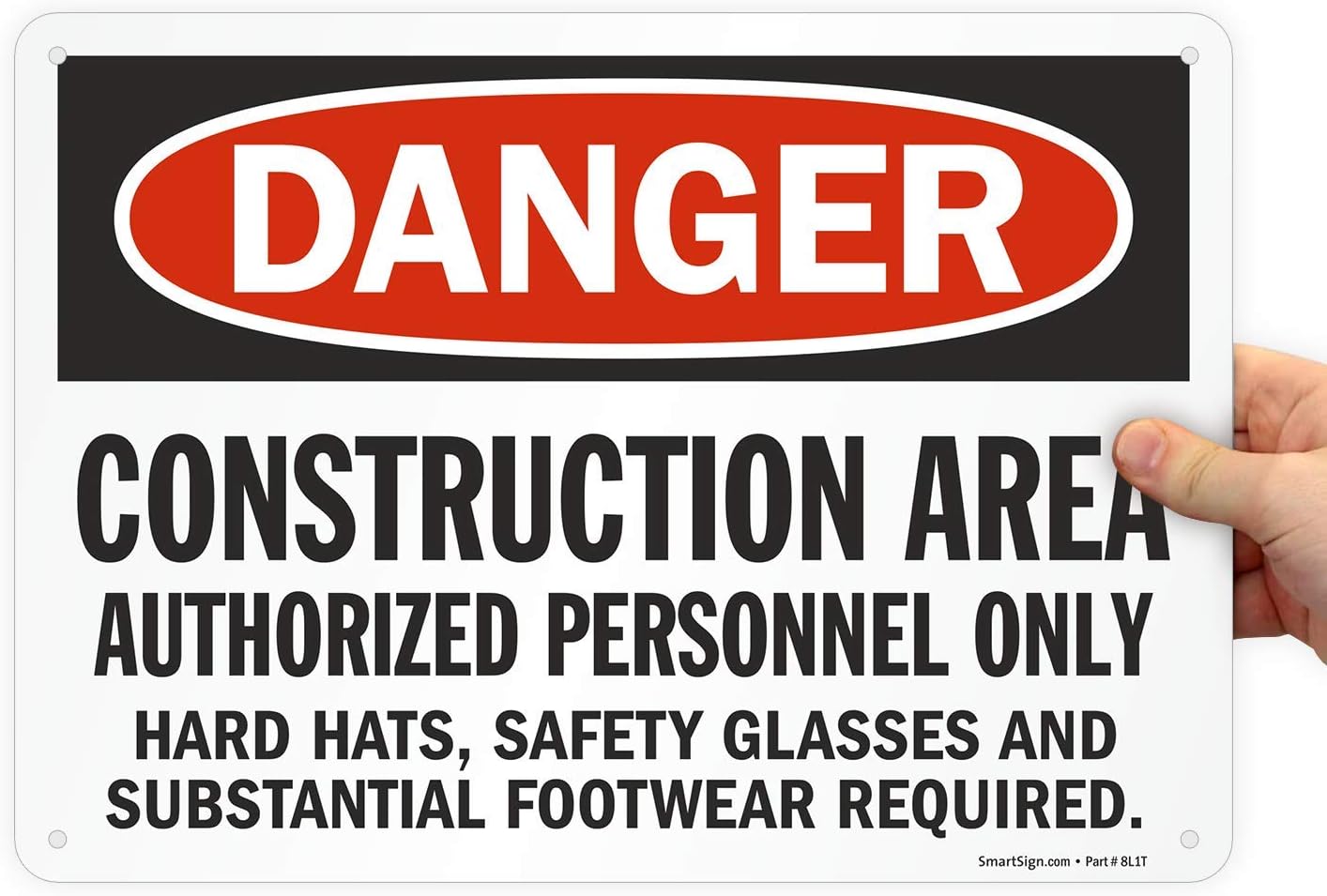 Amazon.com: SmartSign (Pack of 5) 9 x 12 inch “Danger - Construction ...