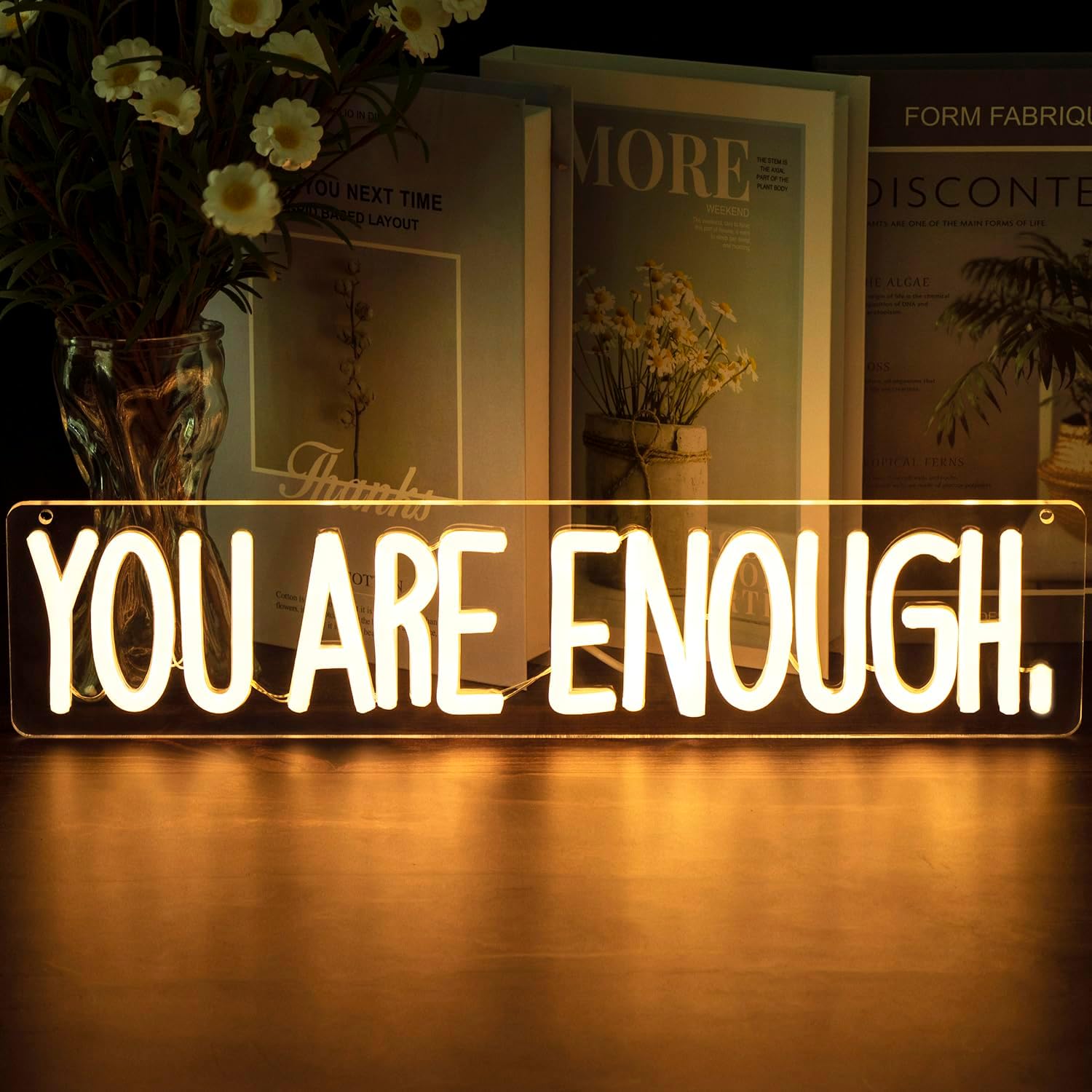 You Are Enough Neon Sign Dimmable Neon Signs for Wall Decor Affirmation ...
