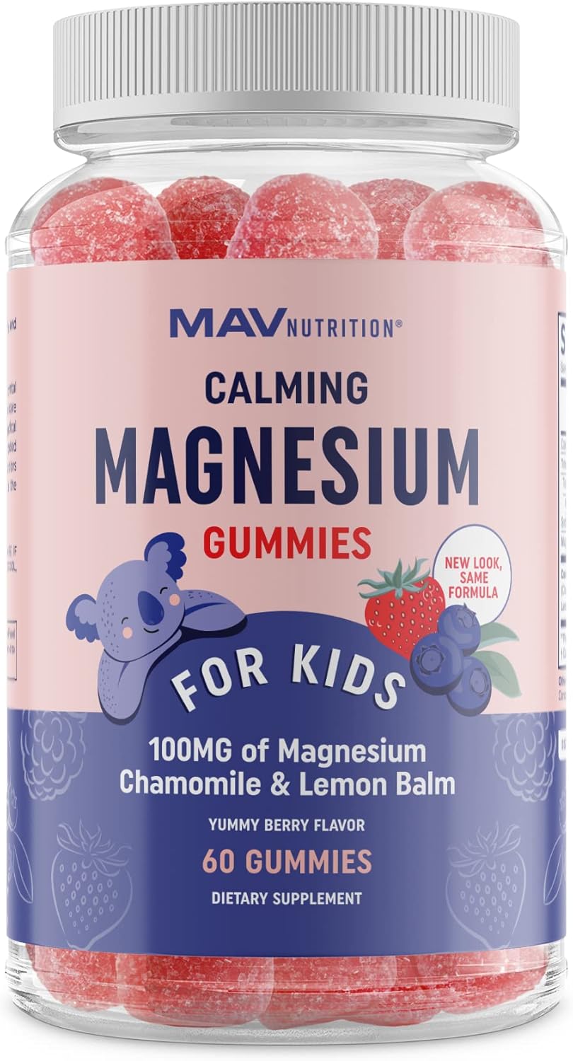 MAV Nutrition Magnesium Calming Gummies for Kids (60 Count) | Relaxing ...