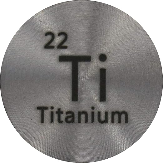 Titanium (Ti) 24.26mm Metal Disc 99.7% Pure for Collection or ...