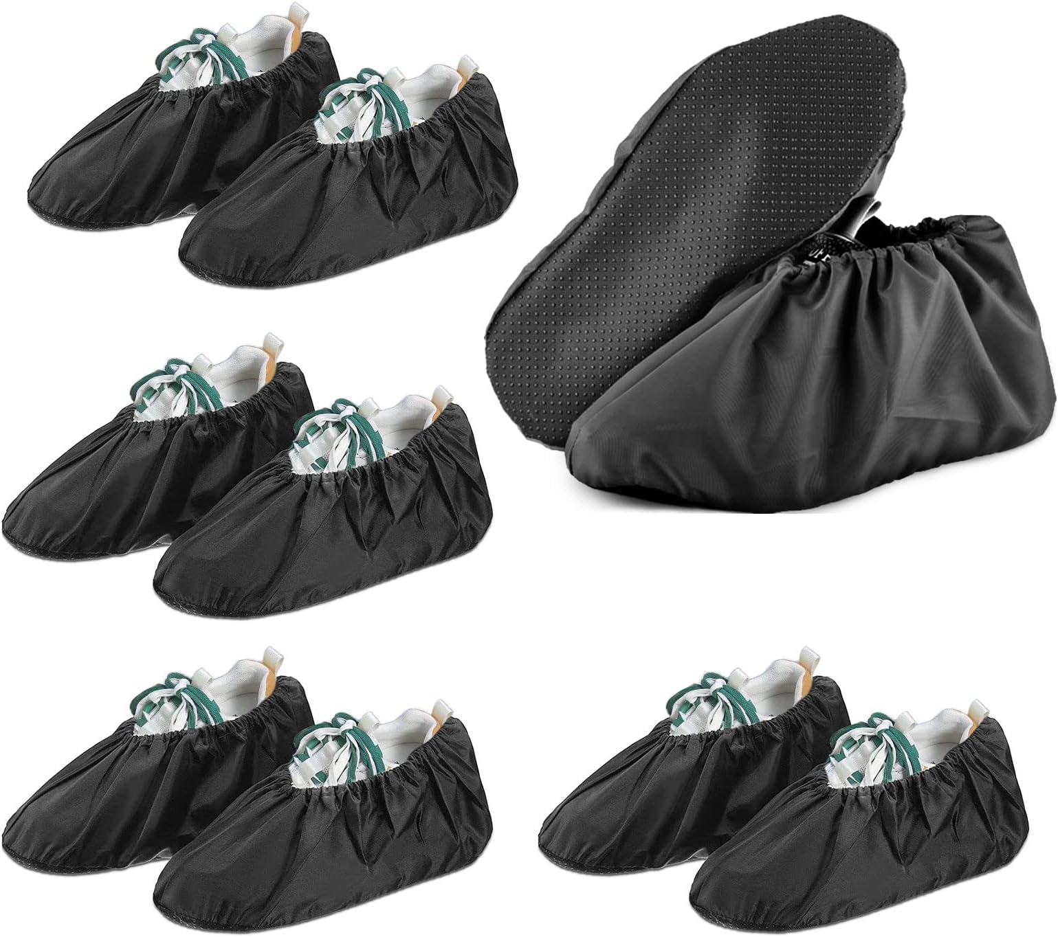 CECOMBINE 10 Pairs Reusable Waterproof Shoe Covers, Thickened Non-Slip ...