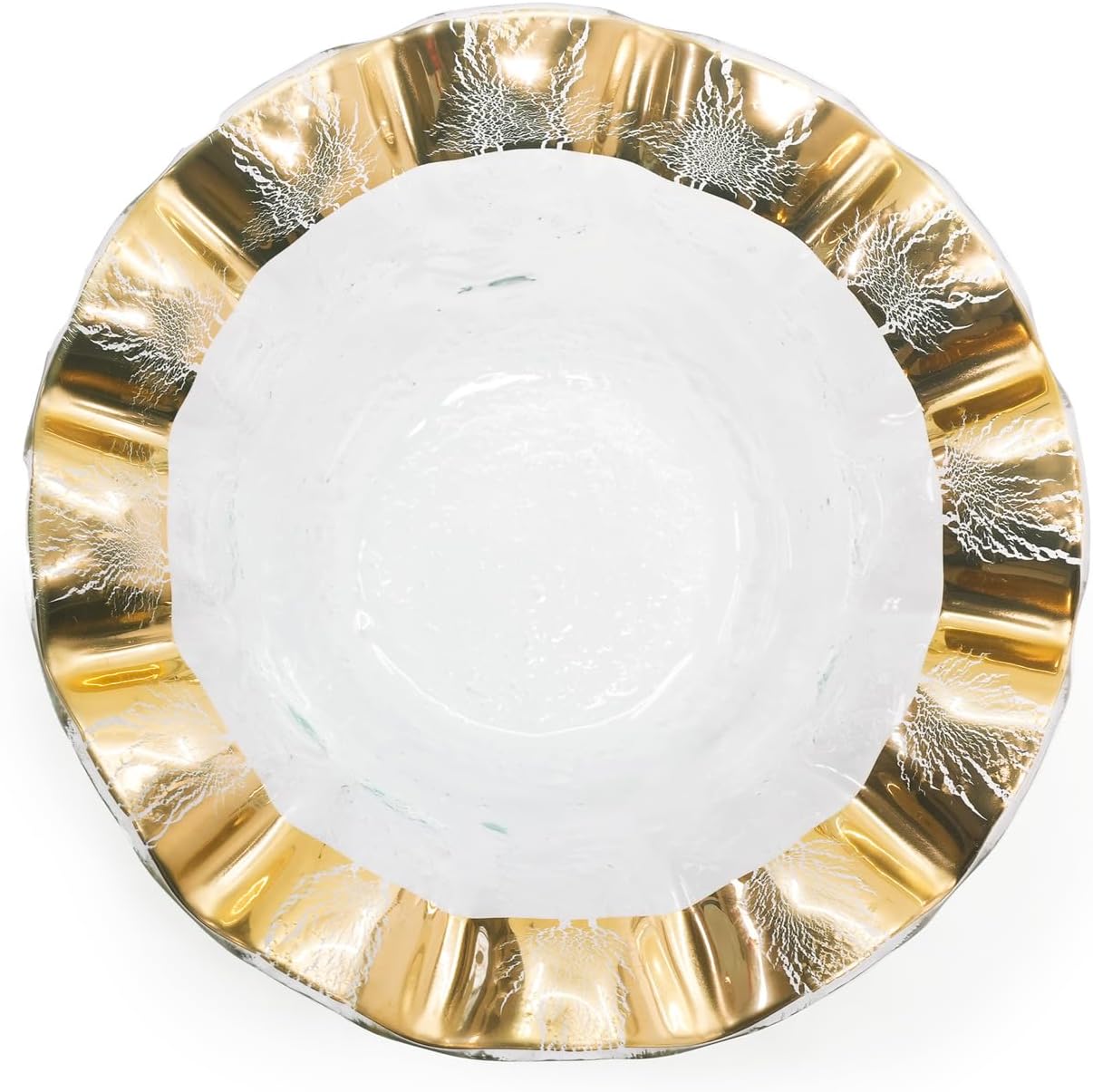 Amazon.com | Annieglass Ruffle 7.75 Inch Wine Coaster with 24k Gold ...