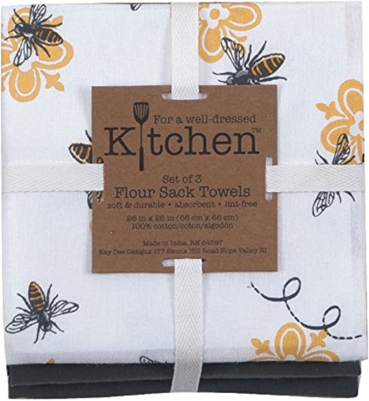 Amazon.com: Kay Dee Designs 3-Piece Cotton Flour Sack Towel Set, 26 by ...