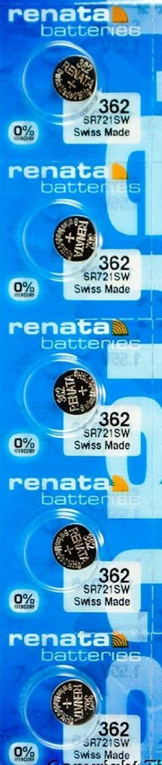 Amazon.com: Pkg/5 Type 362 Renata Swiss Watch Batteries : Swiss: Health ...