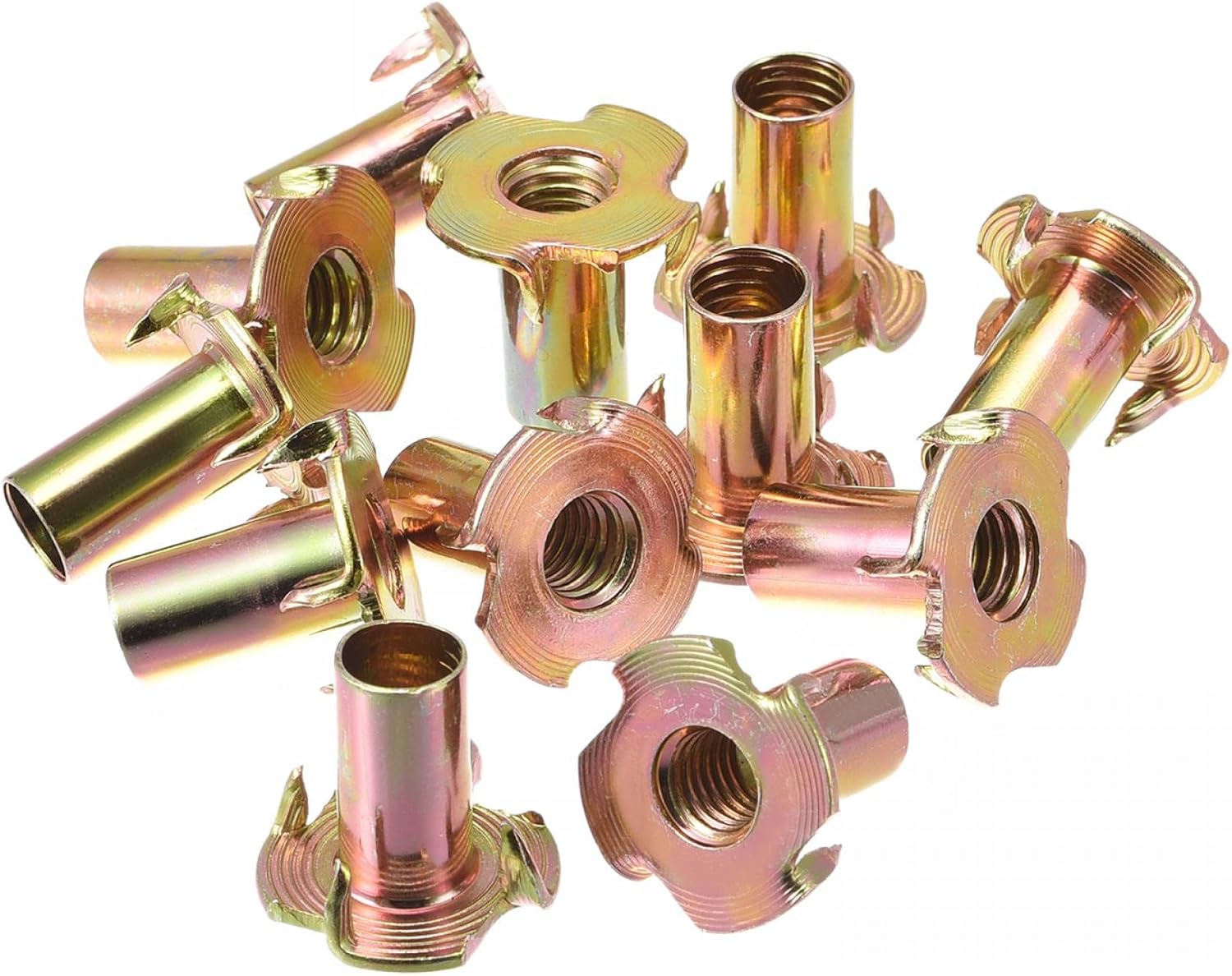 Amazon.com: uxcell M8x20mm T-Nuts 4 Pronged Tee Nut Carbon Steel ...