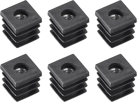 uxcell 6Pcs Inserts for Square Tubes with M6 Thread, for 0.63"x0.63" OD ...