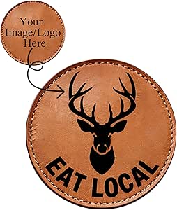Amazon.com: Custom Leather Logo Patches, Your Design Laser/Print Plain ...