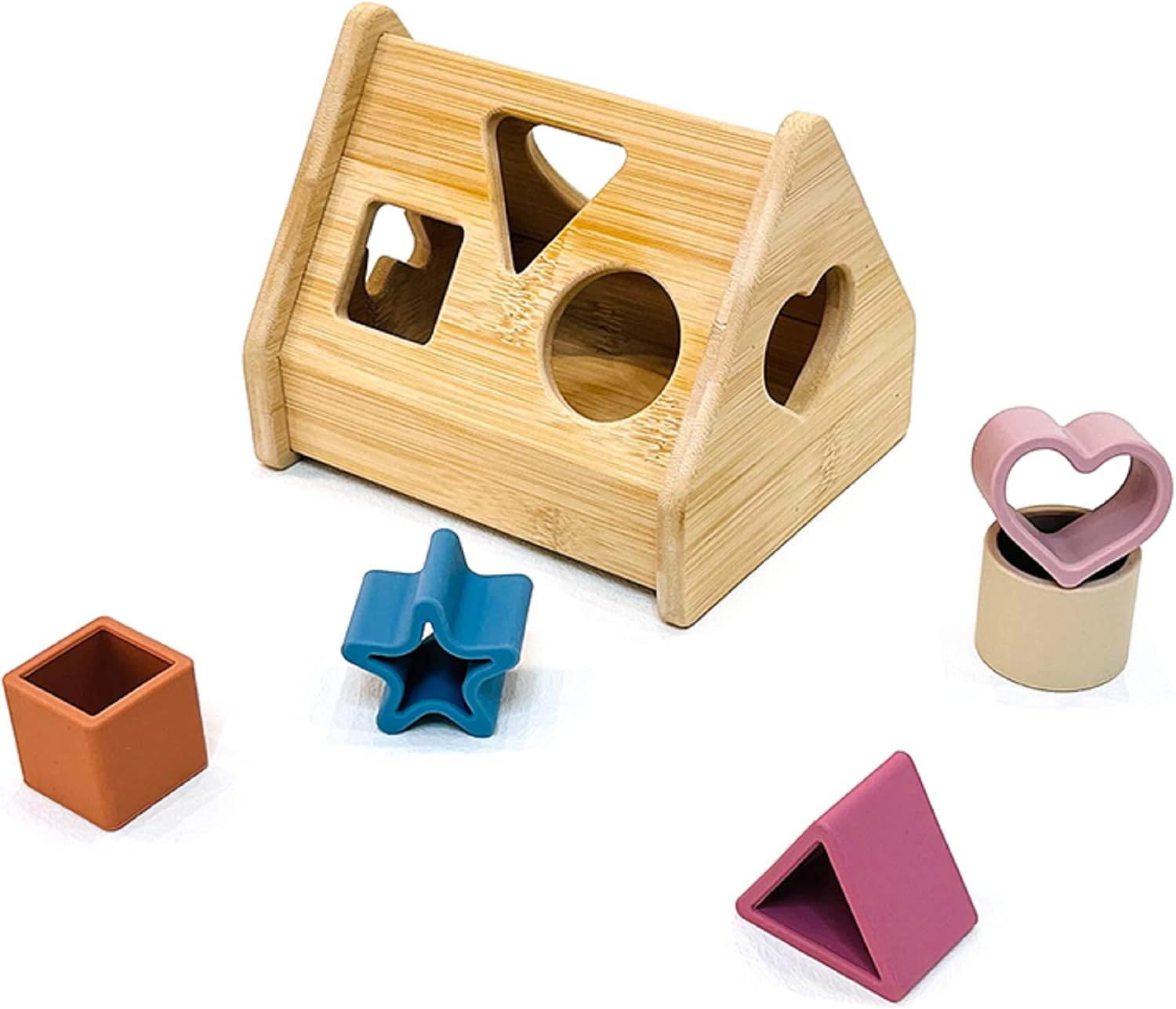 Playette Silicone & Bamboo Play Set - Sorting Toys - 5pc : Amazon.com ...