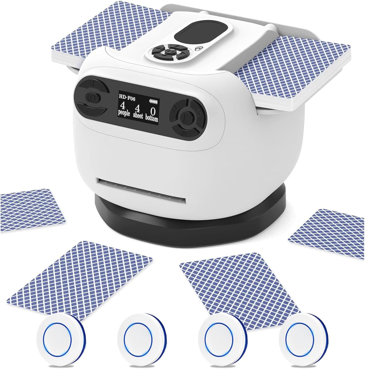 2 Deck Card Shuffler and Dealer Machine, 2 in 1 Automatic Card Shuffler ...