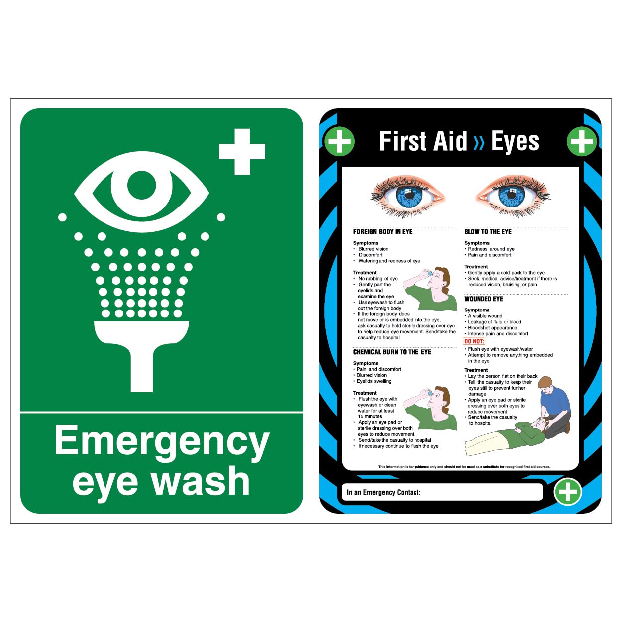 V Safety Poster Combo - Emergency Eye Wash/First Aid Eyes A2-594x420 ...