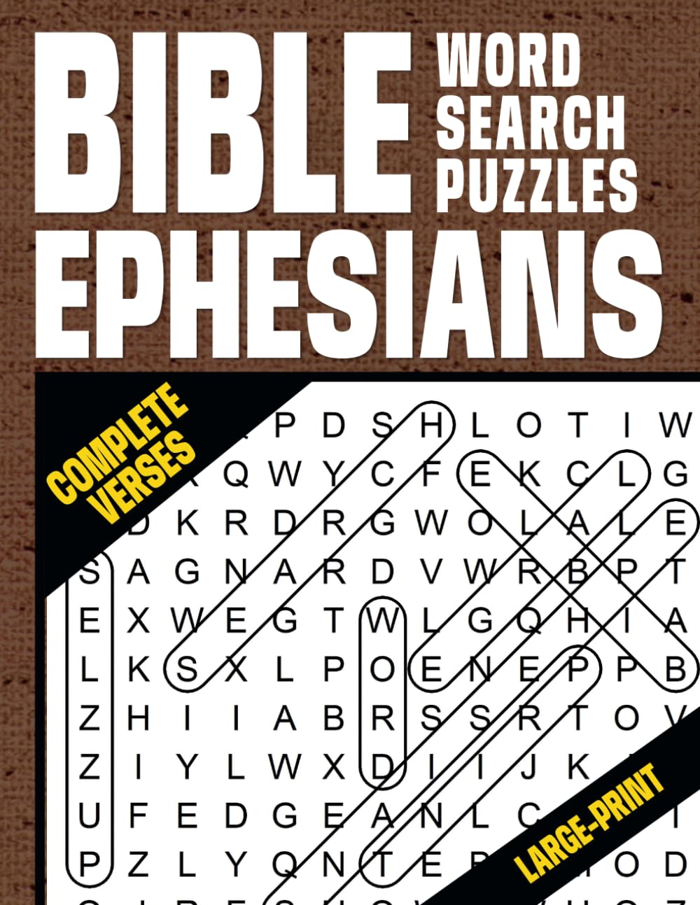 Bible Word Search Puzzles - Ephesians - COMPLETE VERSES - LARGE PRINT ...