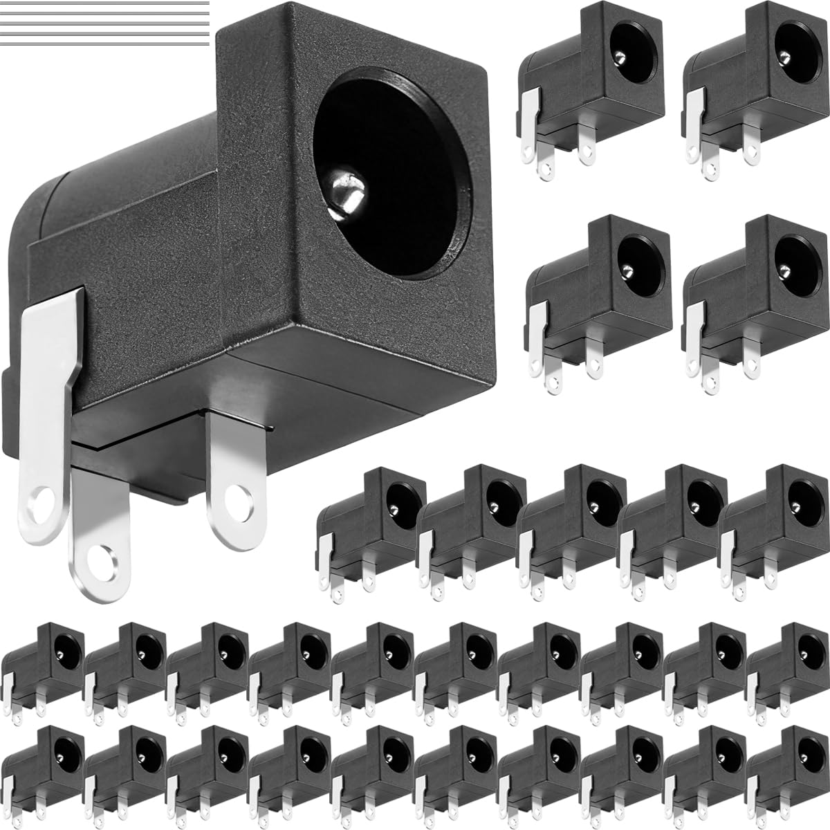 Amazon.com: MKBKLLJY 30PCS 5.5X 2.1mm PCB Mount Female DC Power Jack 3 ...