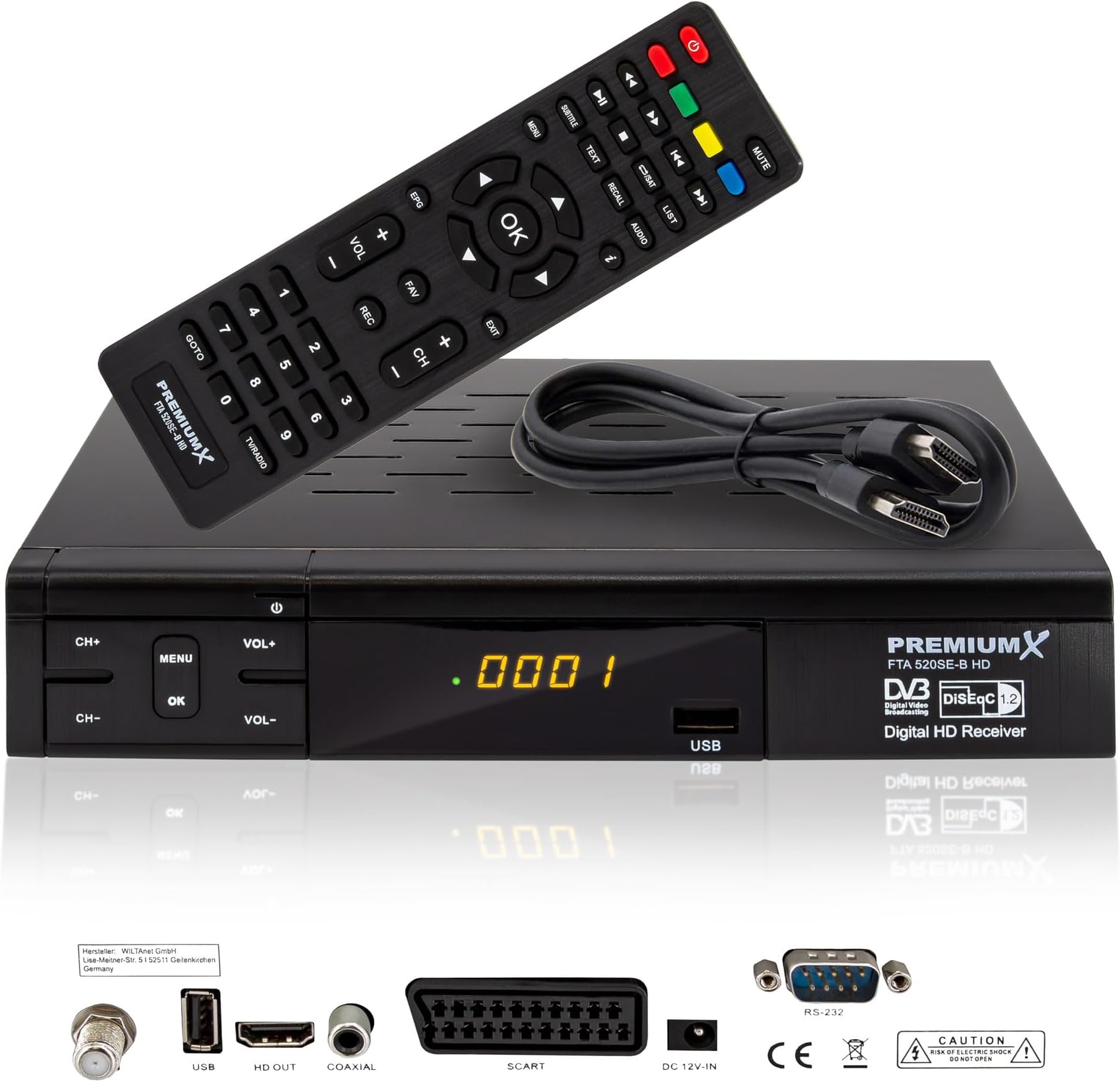 hd-line Bamof 2225 PRO Sat Receiver Digitaler Satelliten Receiver ...