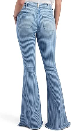 Ariat Female High Rise Laser Stripe Wide Leg Stripe 25 at Amazon Women ...