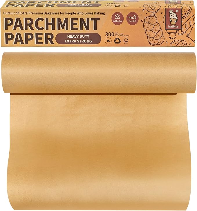 Katbite 15in x 242ft, 300 Sq.Ft Unbleached Parchment Paper Roll for ...