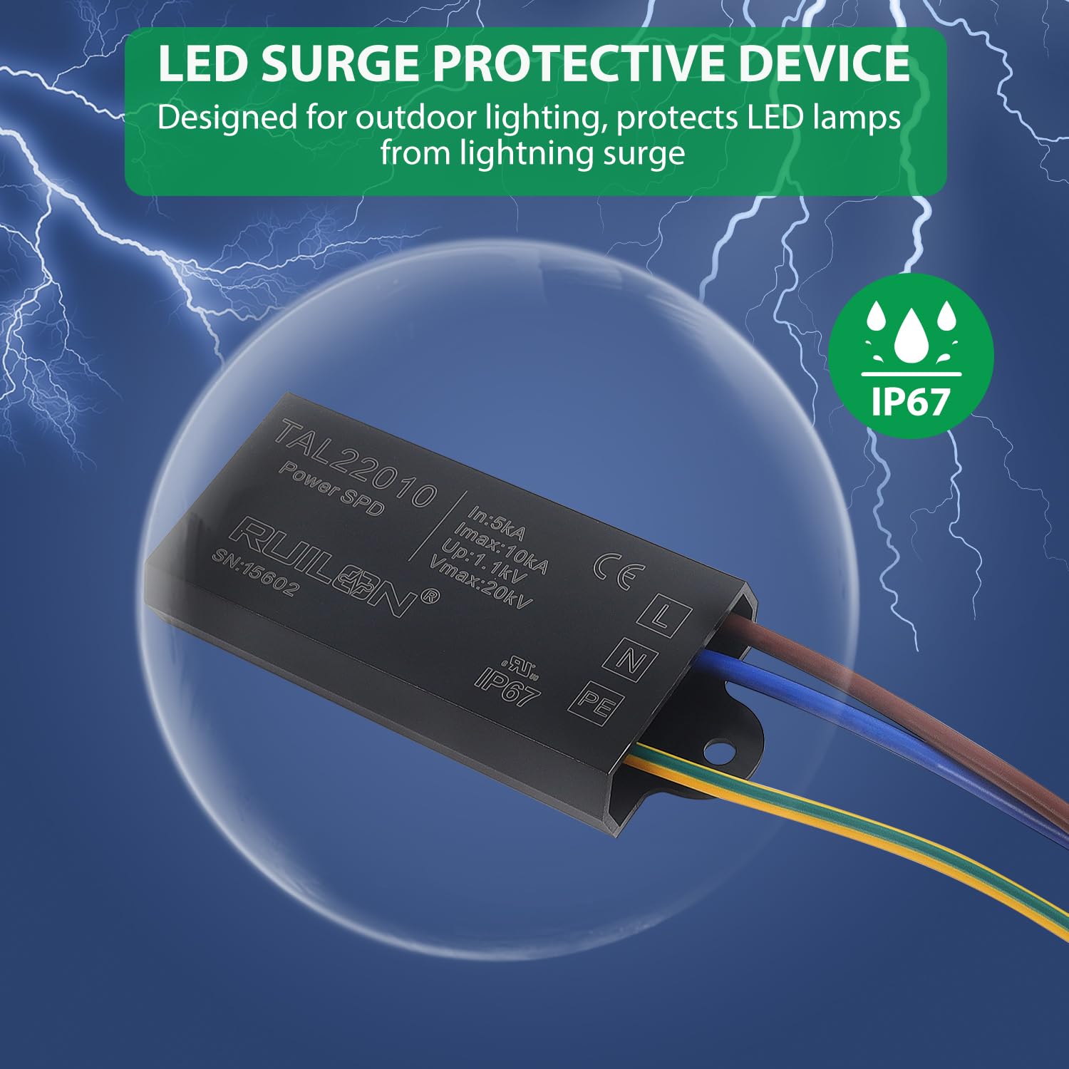 Snapklik.com : GBAYSA LED Surge Protective Device, 2 Pcs Power Surge ...