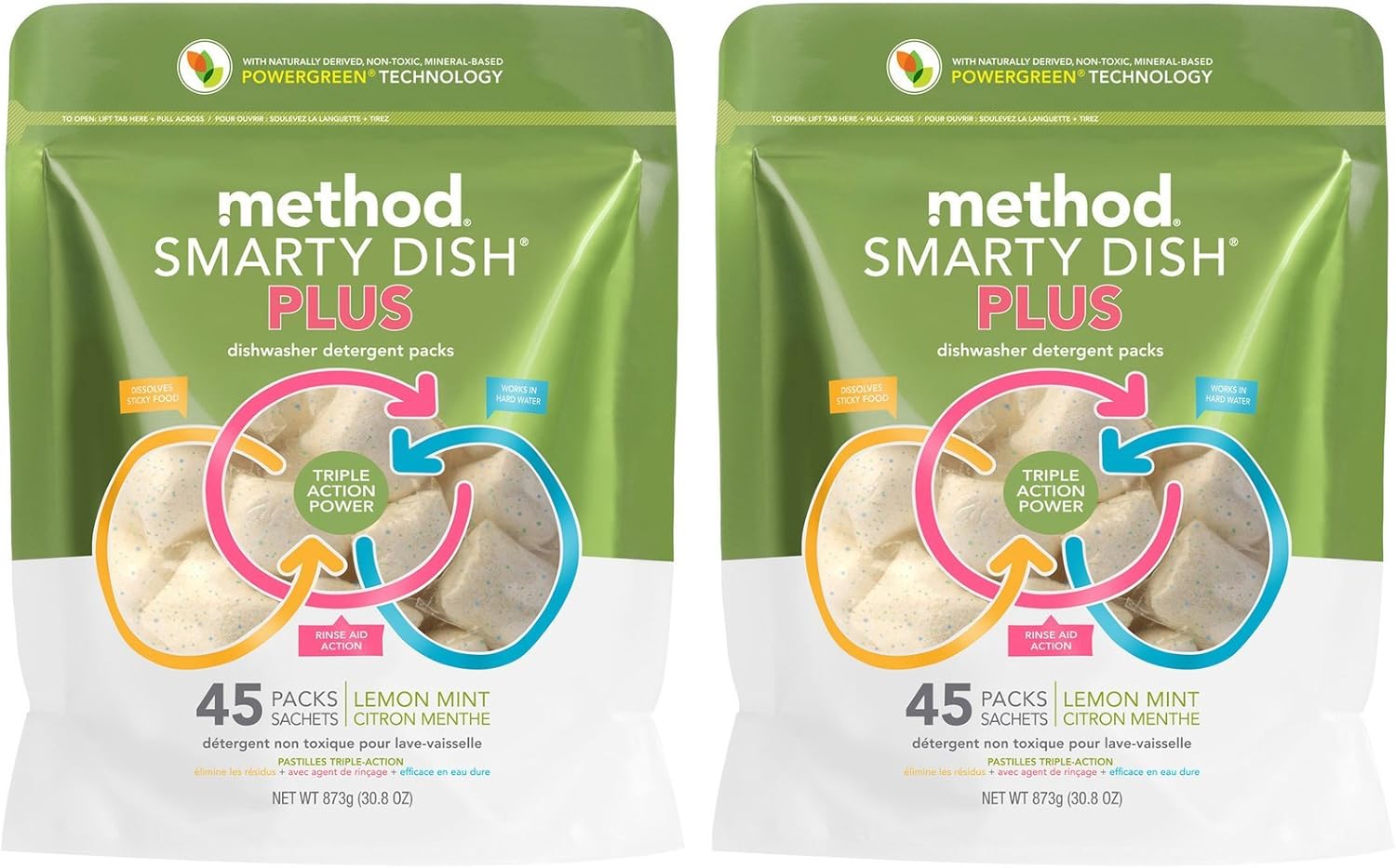 Amazon.com: Method Dishwasher Detergent - Lemon Mint - 45 ct - 2 pk ...