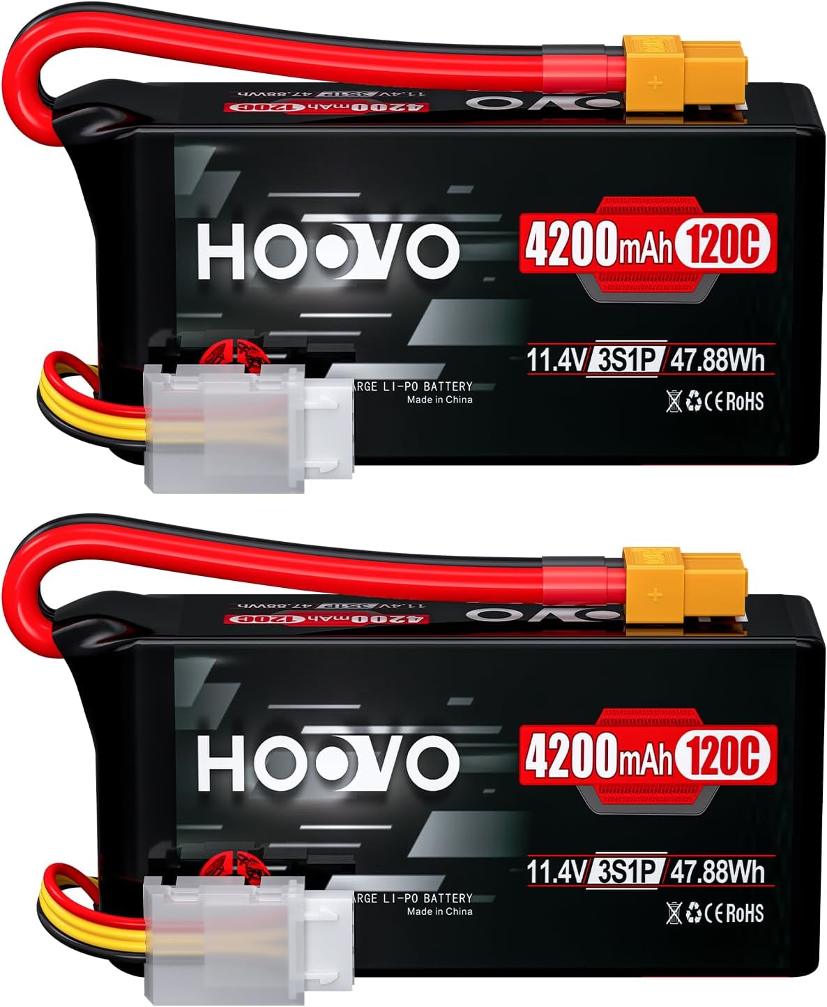 Amazon.com: HOOVO 3S Lipo Battery 4200mAh 120C 11.4V High Voltage ...