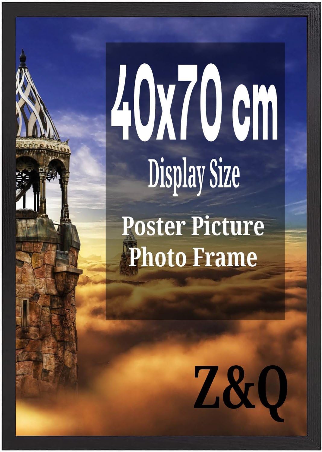 Modern Black 40 x 70 cm Poster Frame Crystal Clear Aclyic Front Picture ...