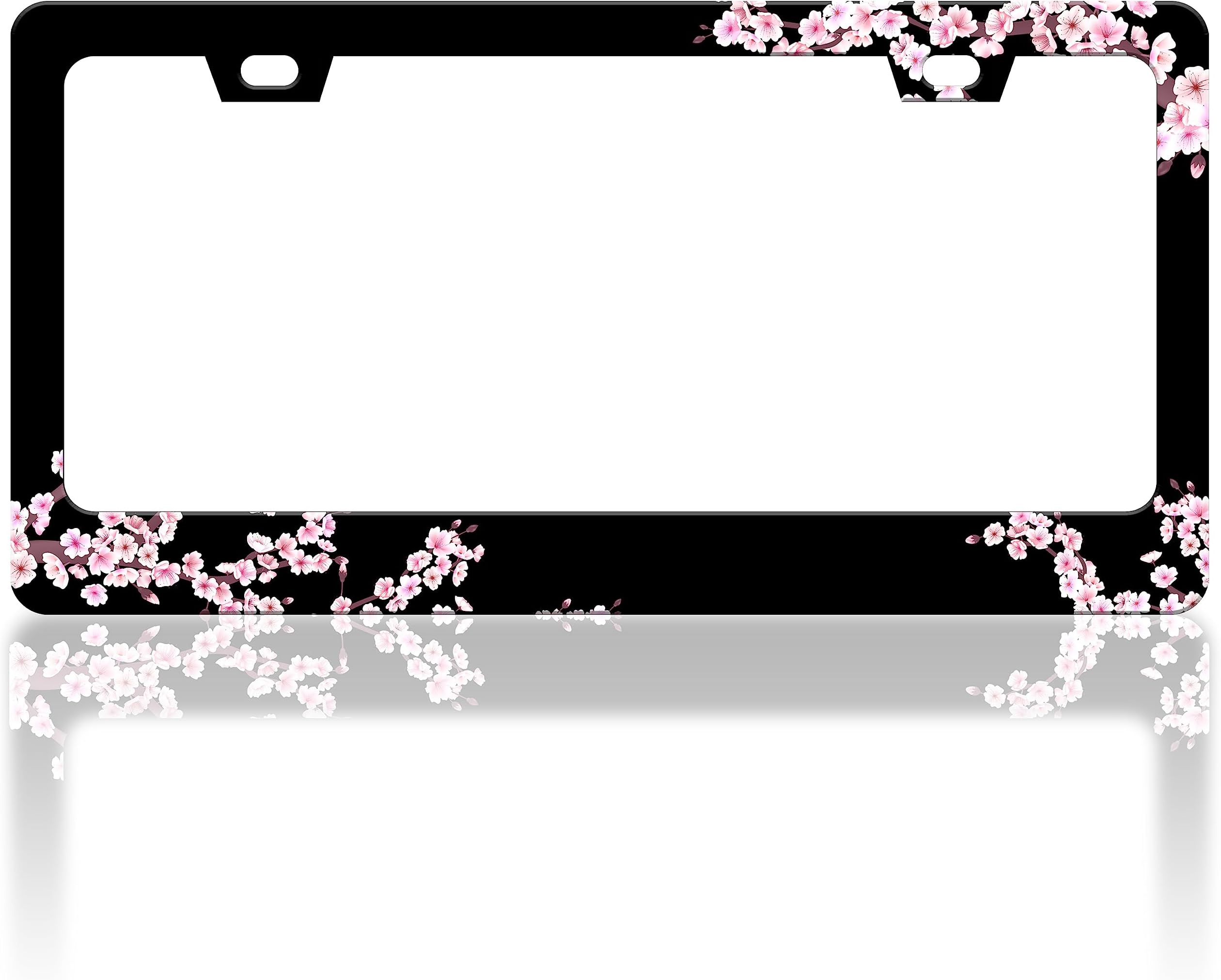 Amazon.com: Cherry Blossom License Plate Frame - 2 Pack Pink Flowers ...