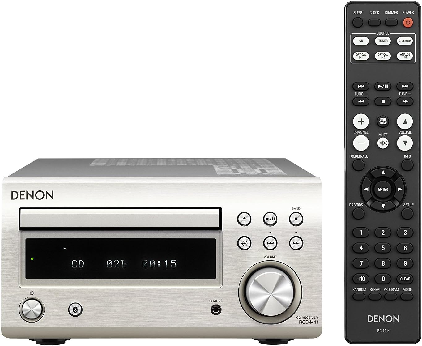 Denon RCD-M41 Micro Desktop Hi-Fi CD Receiver with Bluetooth and FM ...
