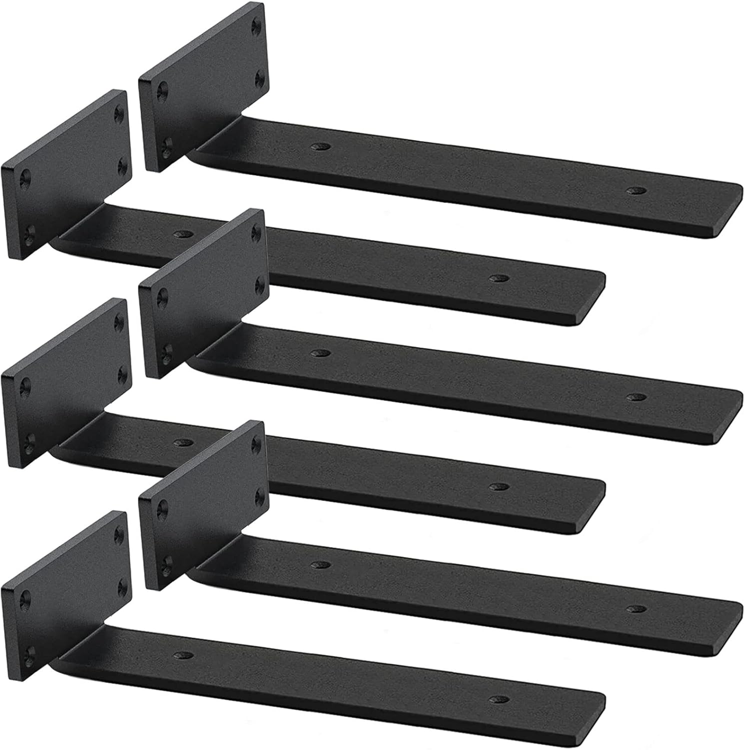 Floating Shelf Brackets Heavy Duty - 1/5 Inch Thick Industrial Black ...