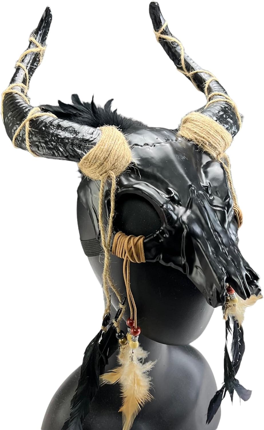 Amazon.com: All Black Ram Skull Masquerade Mask Head Band Mask, Orange ...