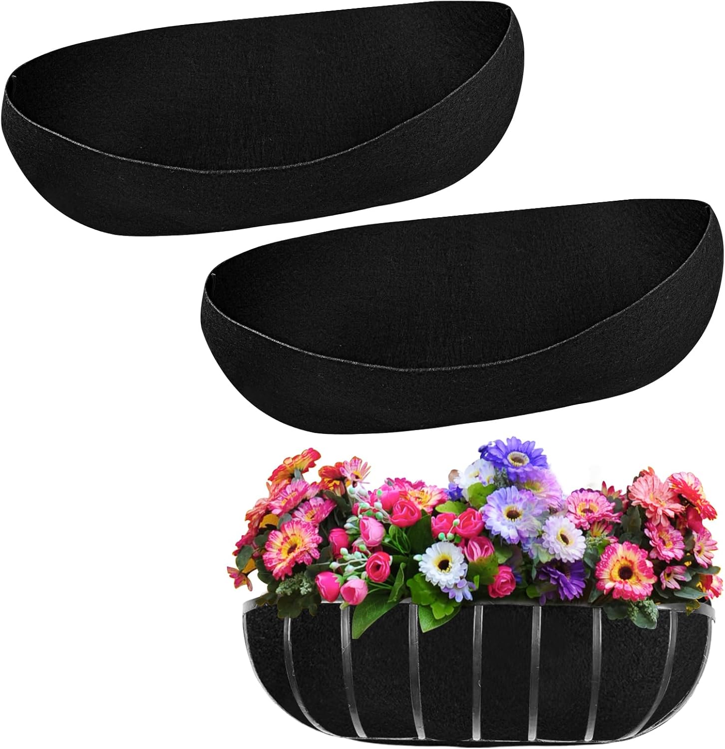 Amazon.com: 2PCS 24 Inch Window Box Liner Fabric Planter Basket Liner ...
