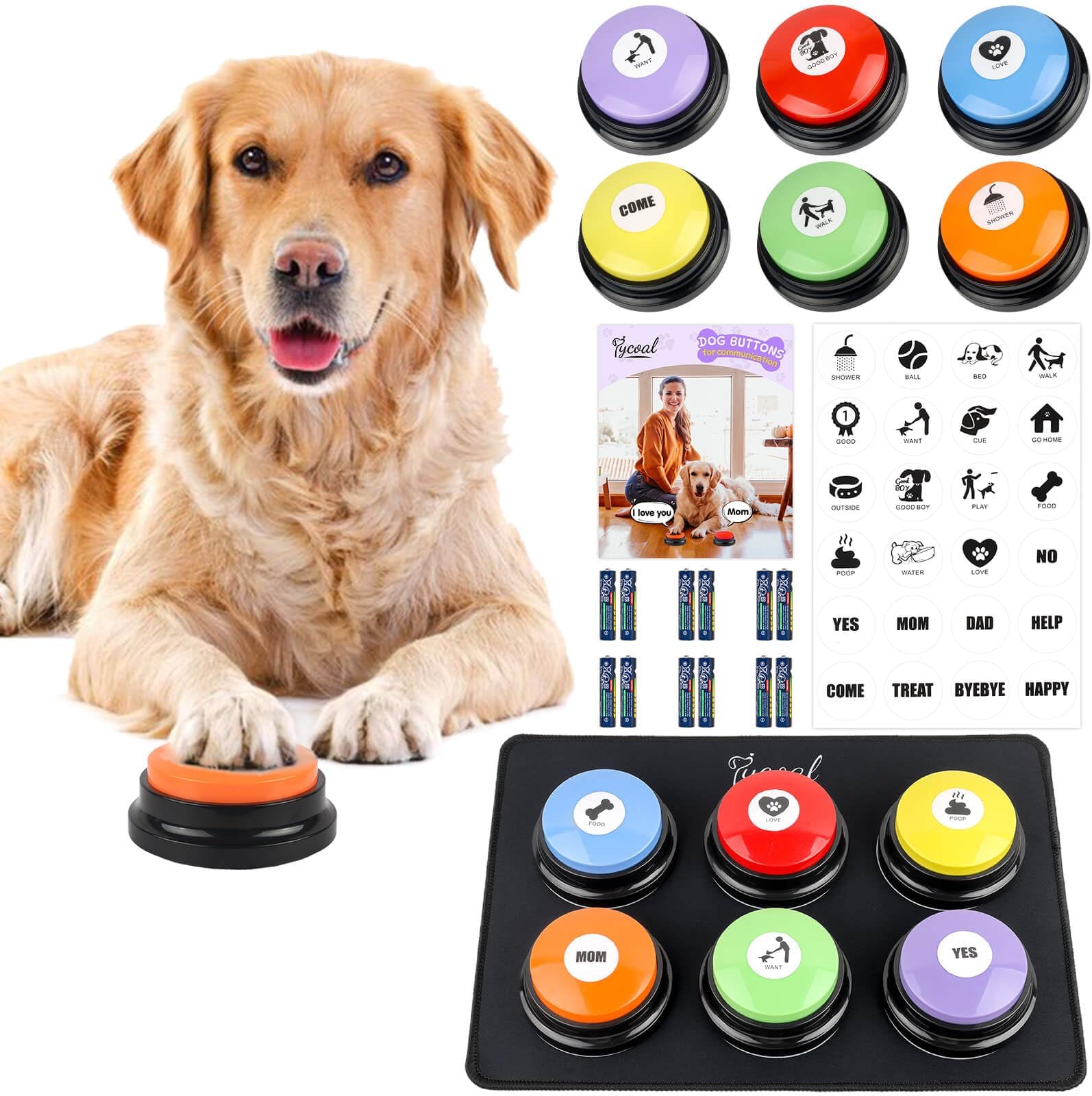 Amazon.com: Dog Buttons for Communication – Talking Pet Button Set ...