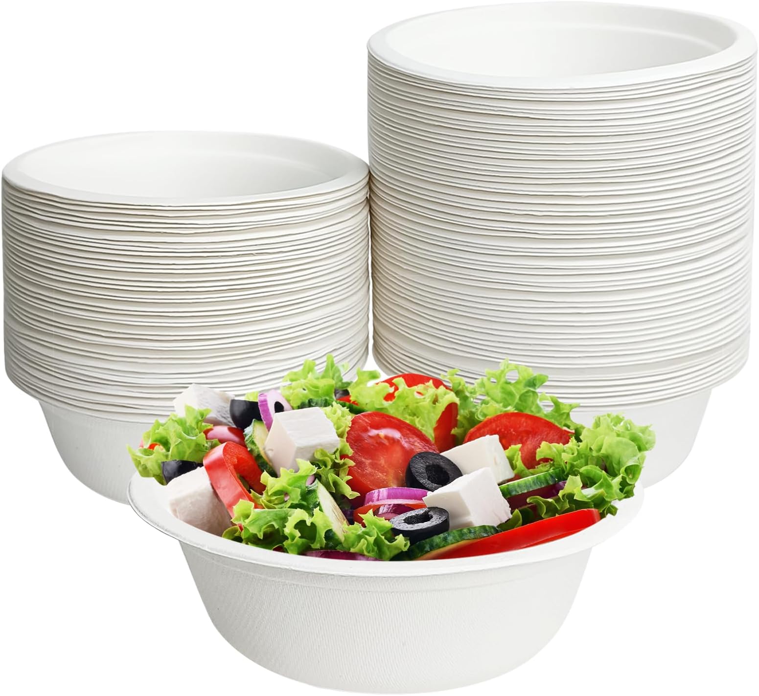 Amazon.com: White Plastic Soup Bowls Dinnerware Plates Microwavable ...