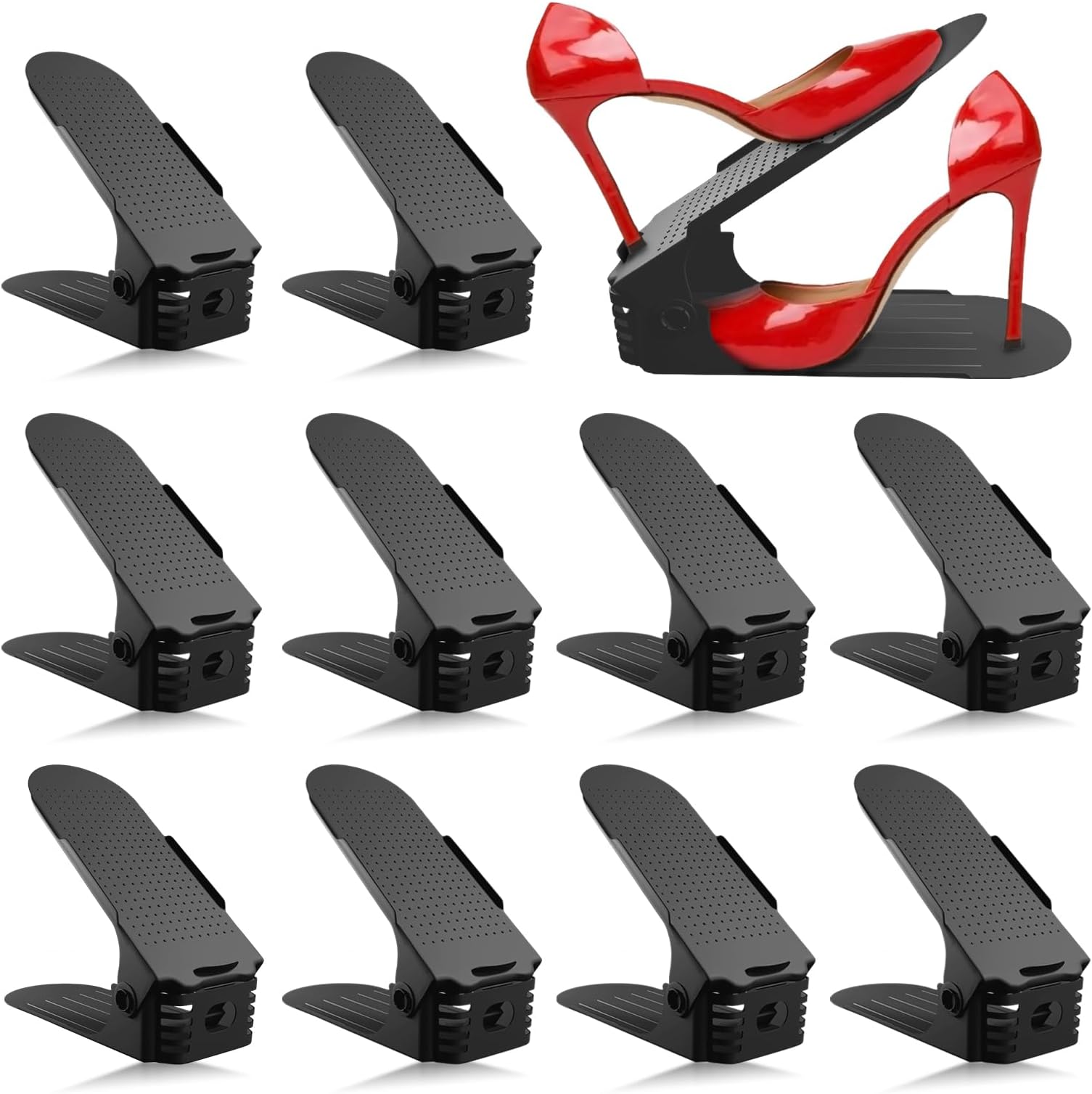 Amazon.com: MinBoo Bamboo Shoe Organizer 4 Pack - Shoe Stacker for ...