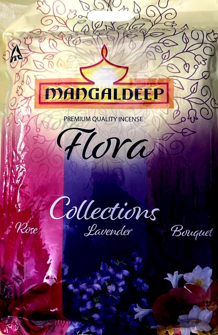 MANGALDEEP Incense Flora Ziplock Combo Collections of Rose, Lavender ...