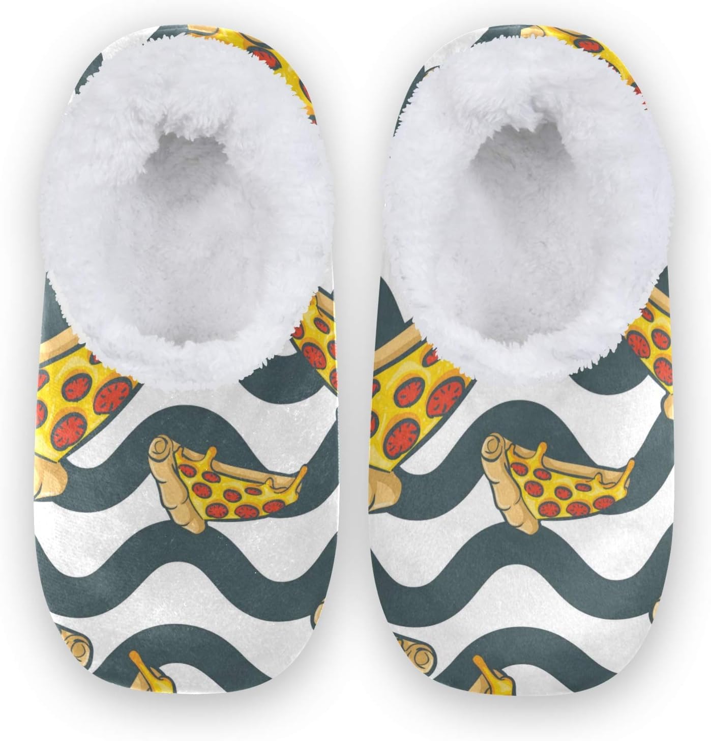 TropicalLife Food Pizza Pattern Women Men Closed Back House Slippers ...
