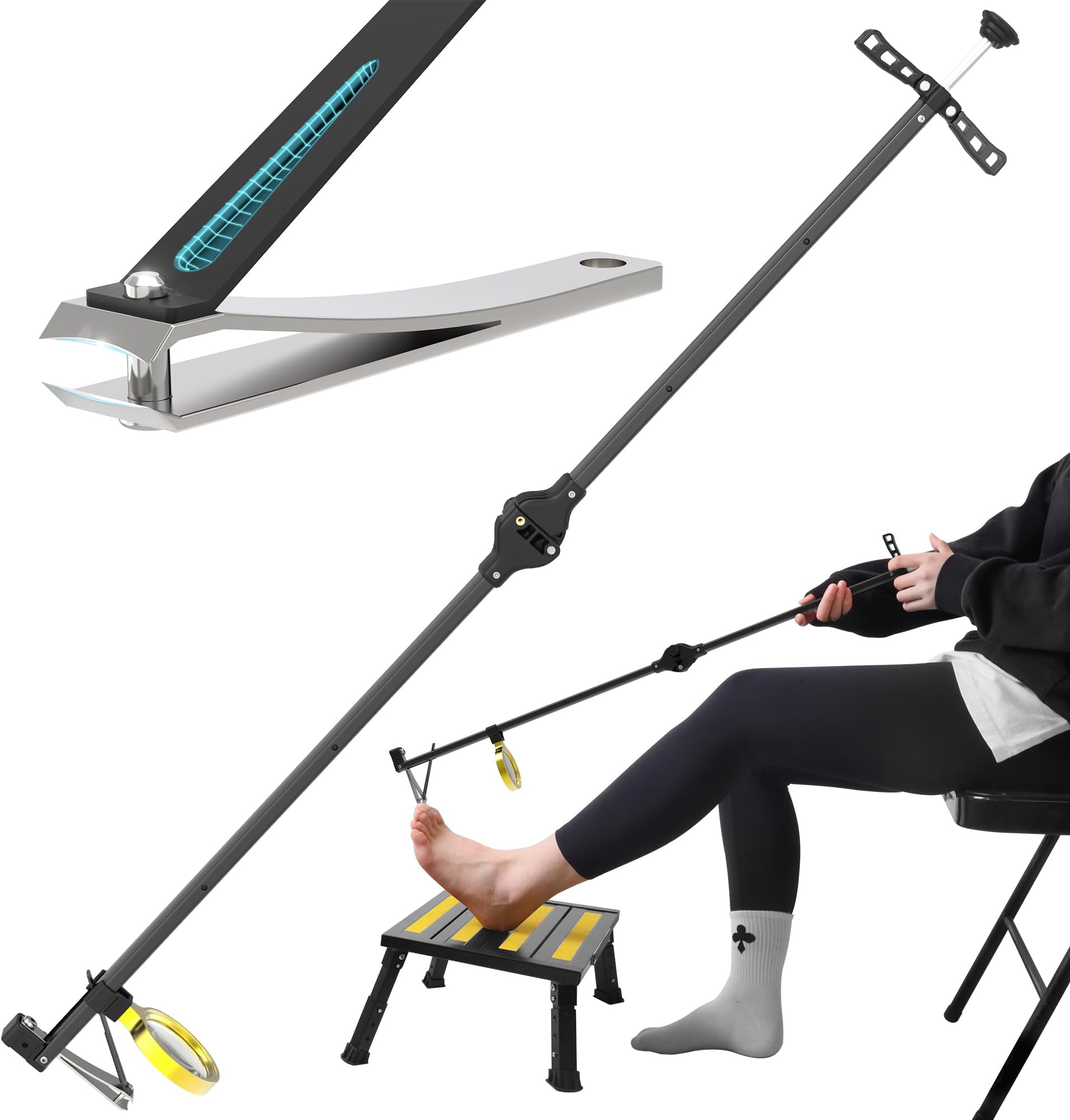 Amazon.com : Foldable Extended Long Handle Toenail Clippers with ...