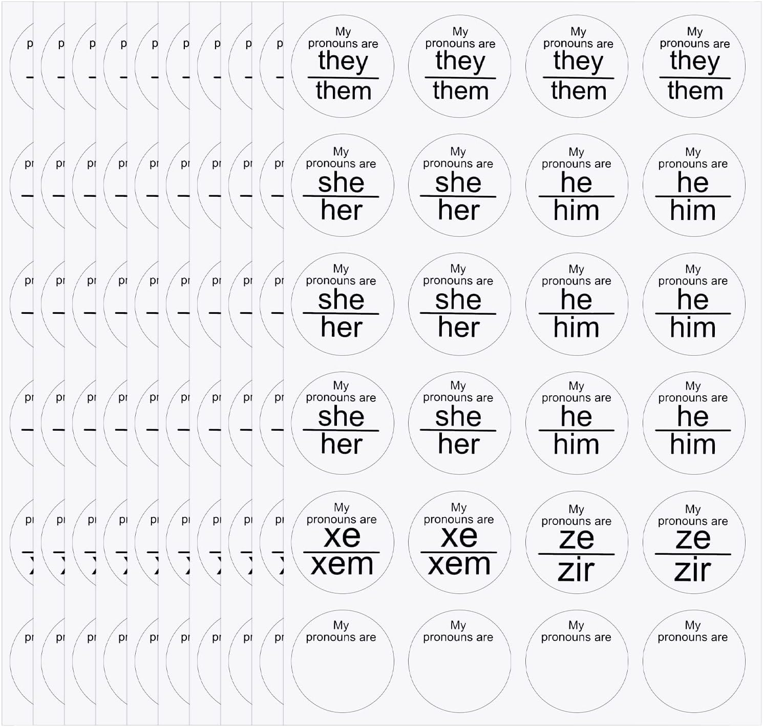 Amazon.com: Pronouns Stickers,616 Pcs My Pronoun are Labels 1 Inch They ...